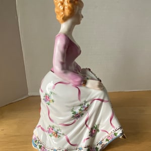 Vintage Fancy Lady Porcelain Ceramic Figurine 8 1/2" Tall With Gold ...