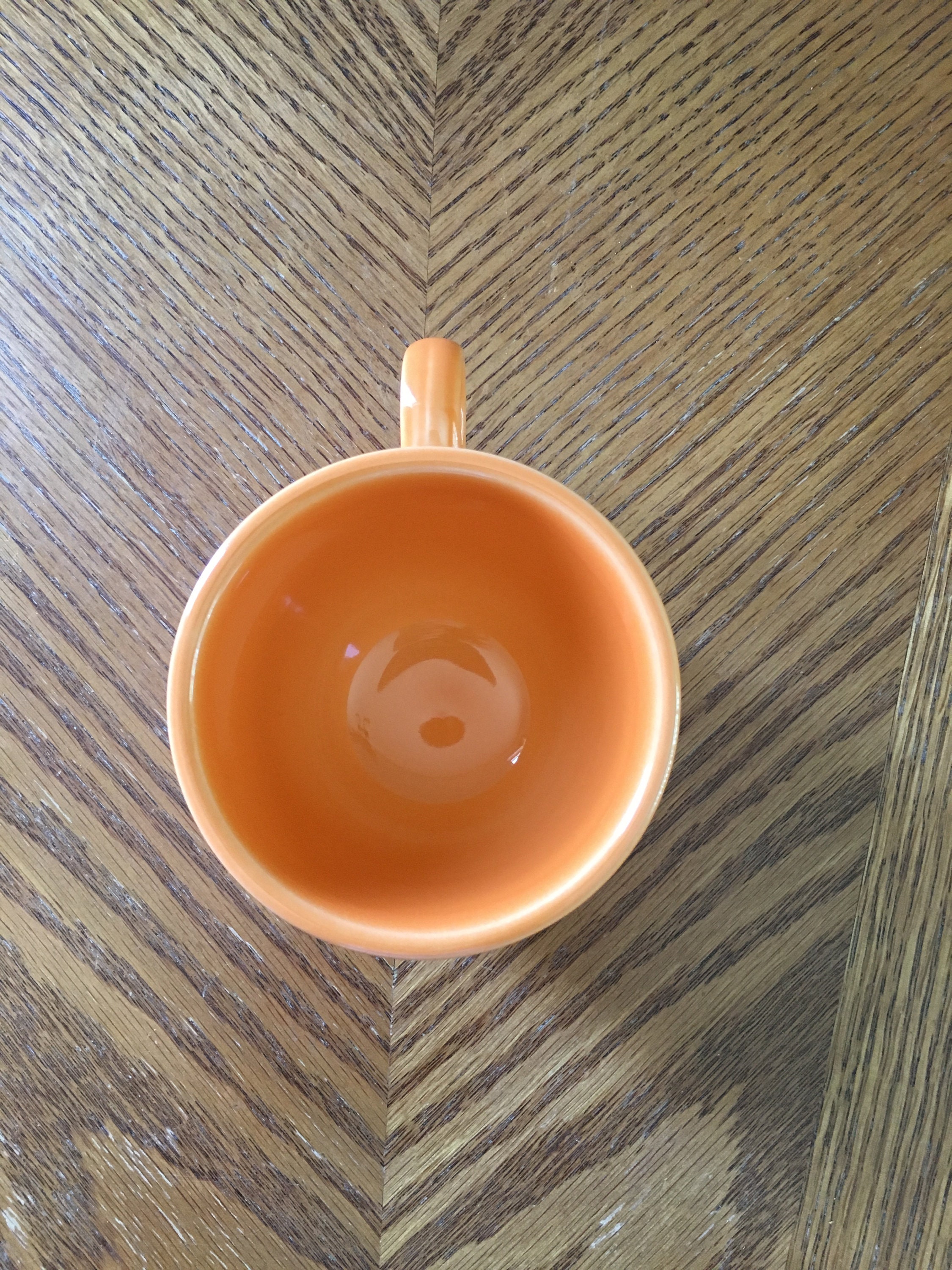 vintage 1930's Fiestaware light orange coffee cup