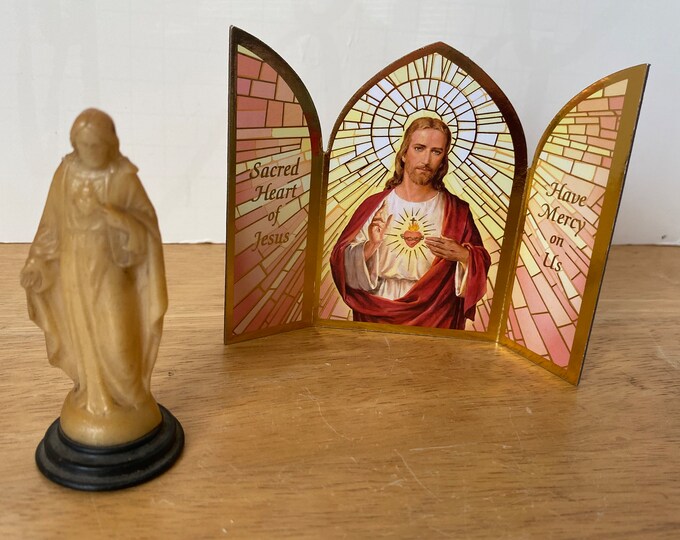 Dashboard Jesus Statue With Magnet on Bottom and Tri-fold Prayer Card ...