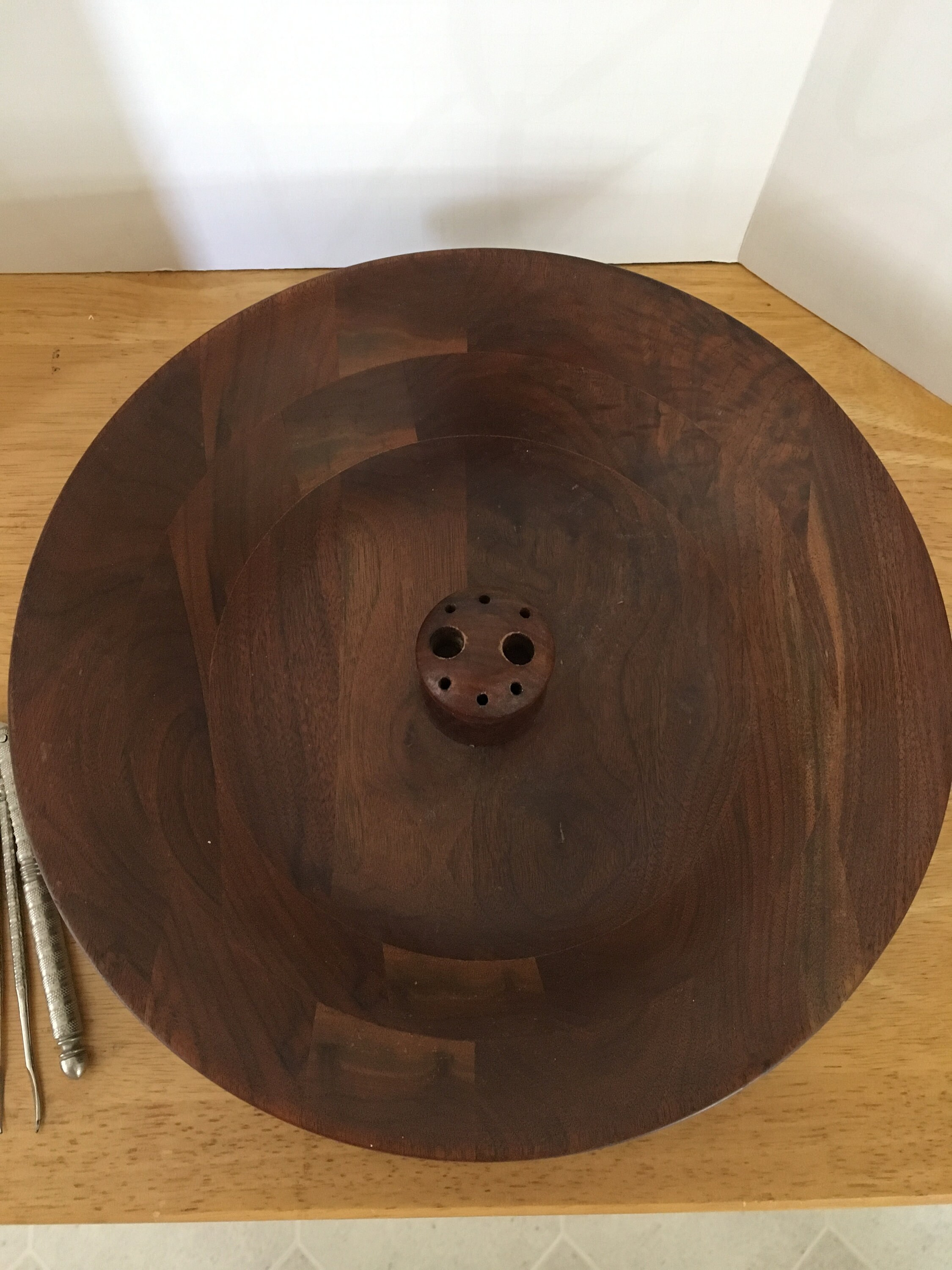 Vintage 8 piece solid Walnut nut bowl set