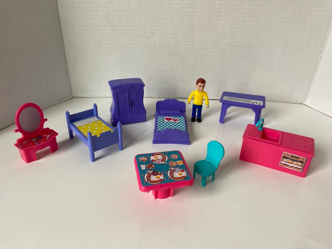 Set of 9 Kid Connection Doll House Furniture With Male Doll by Kidkraft ...