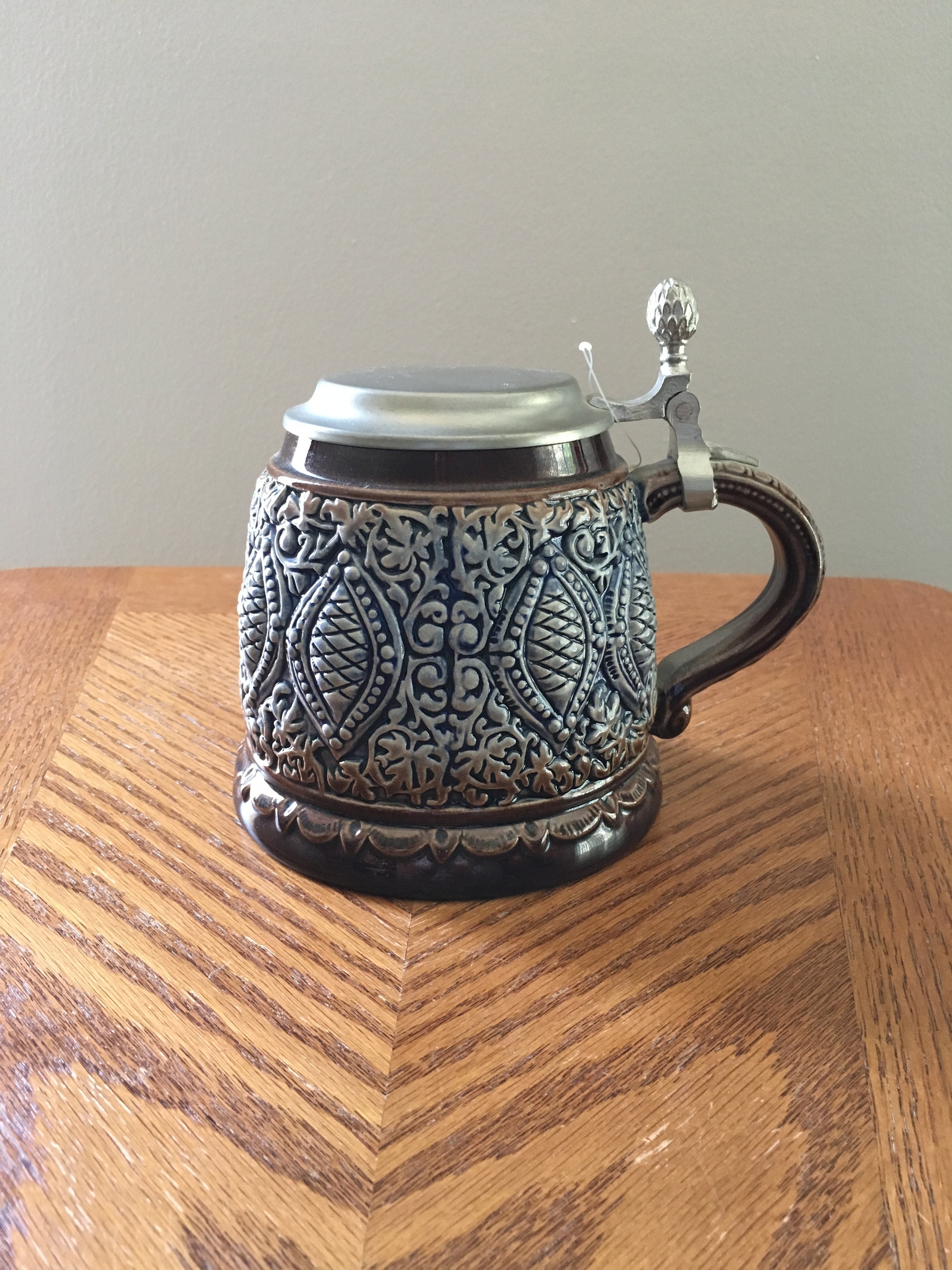 lidded King beer stein made in Austria