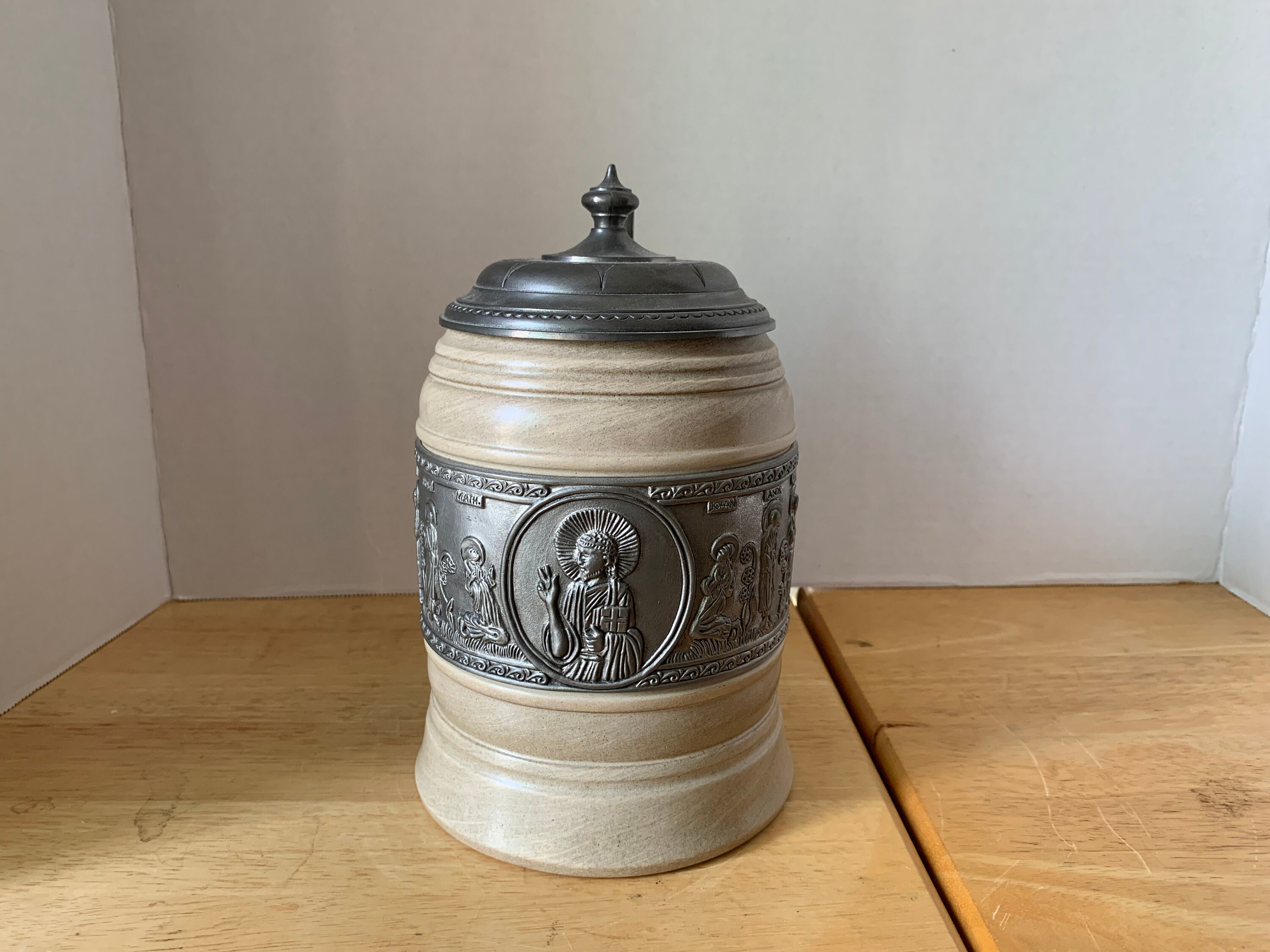 Vintage original Gerz lidded German beer stein