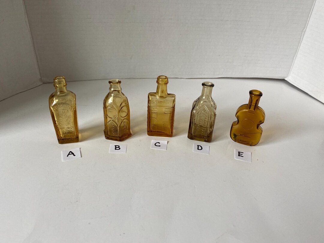 Choice of Small Amber Wheaton Glass Bottles or Amber Violin Bottle From ...