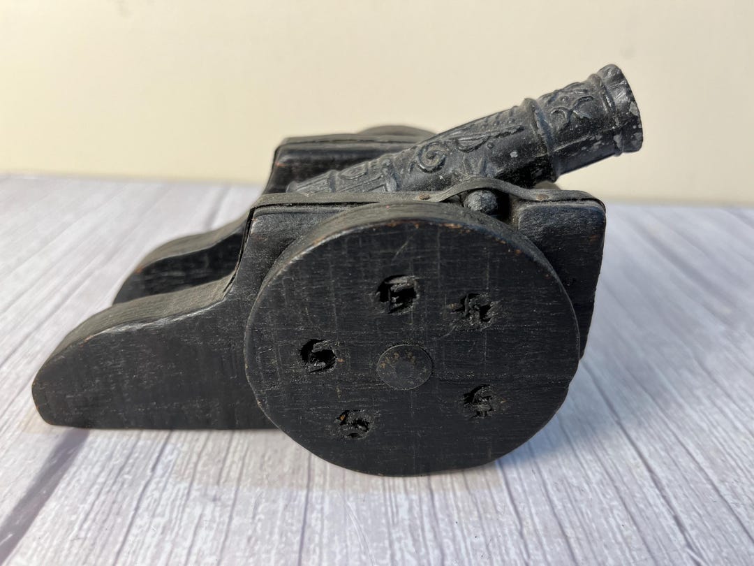 Wood and Embossed Cast Cannon - Etsy