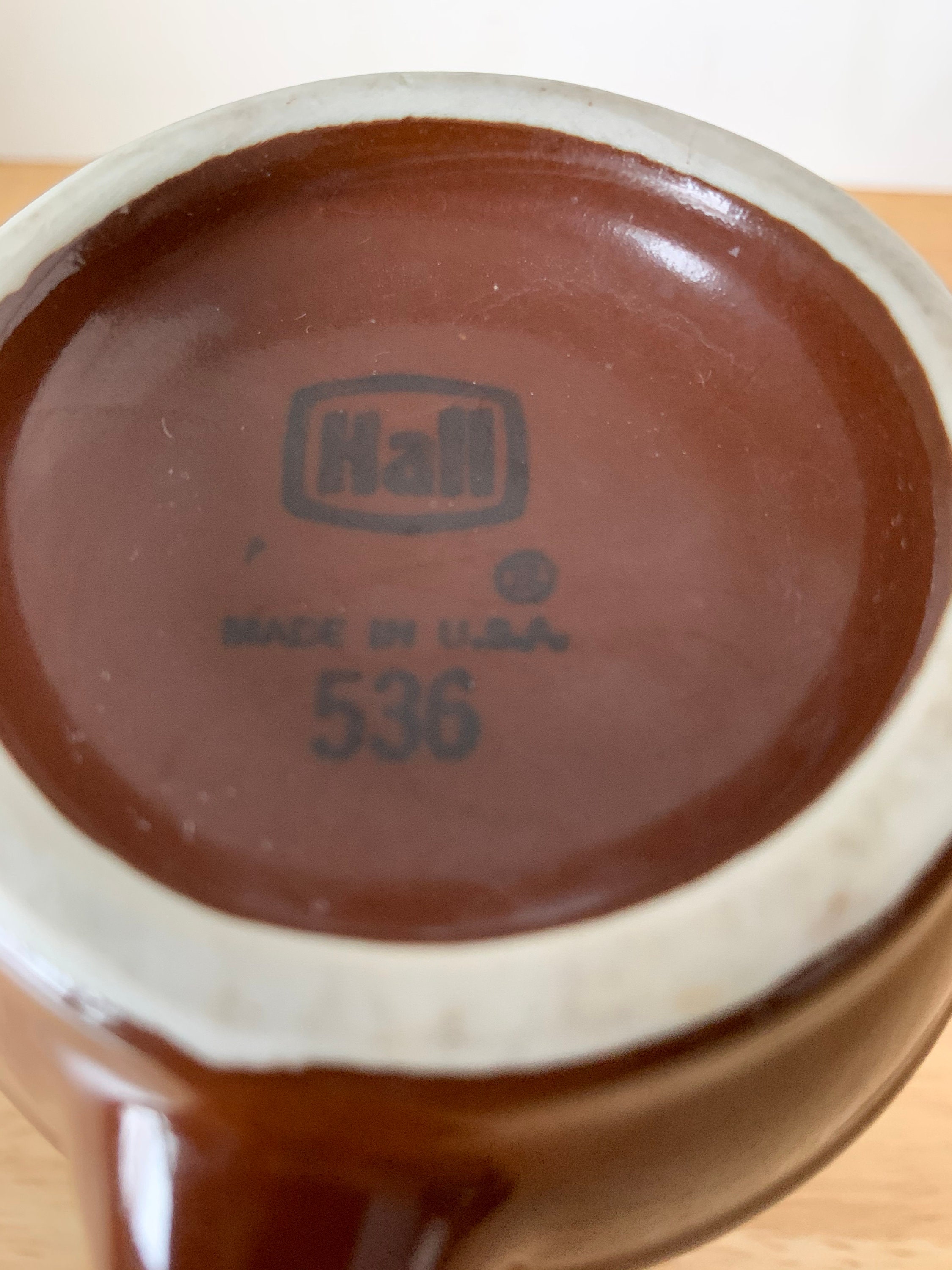 Vintage brown Hall barrel style coffee mug # 536