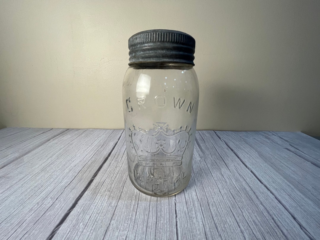 Vintage Crown Clear Imperial Quart Size (32 Ounces) Mason Jar With ...