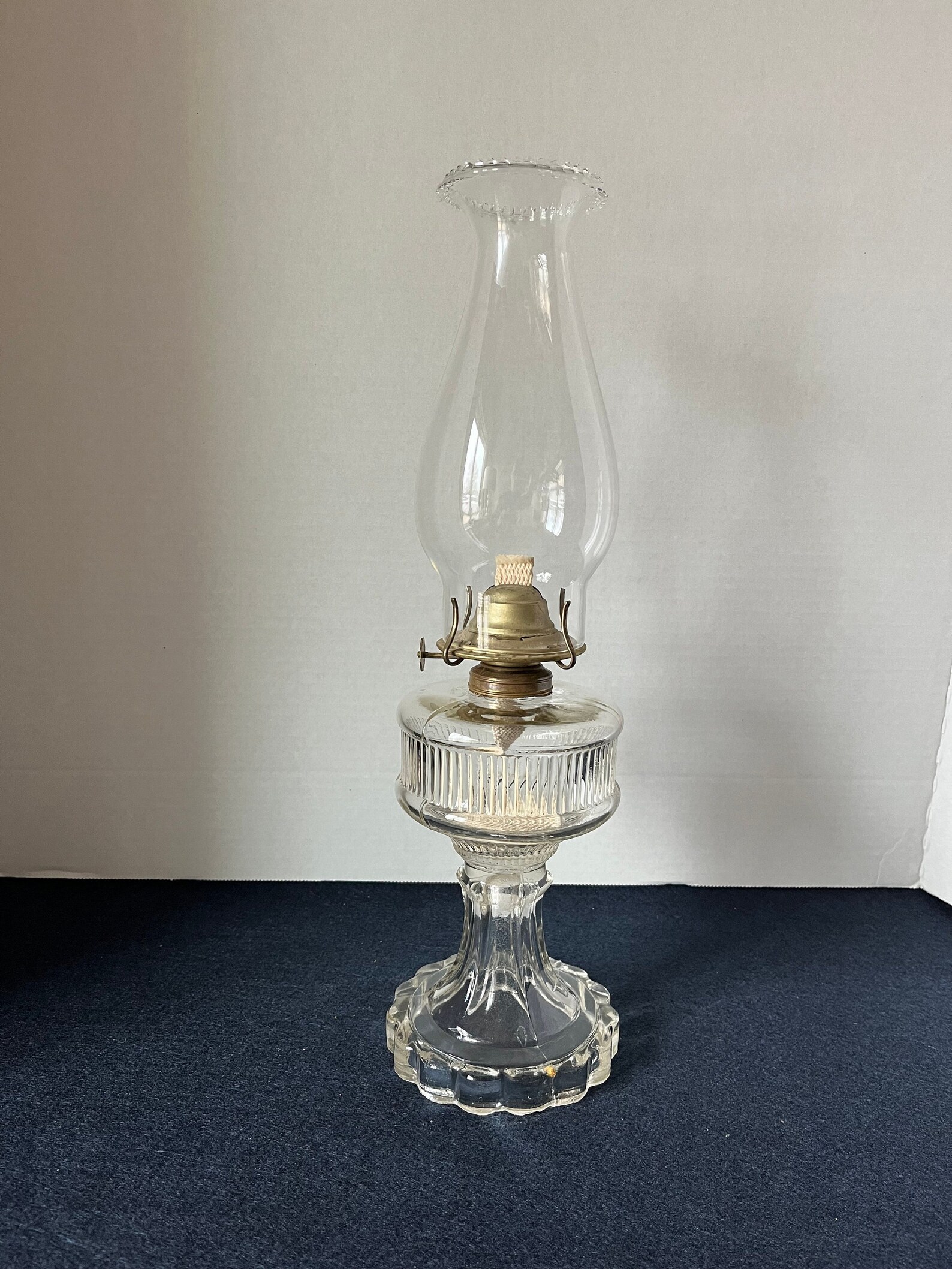 Lovely Ribbed Oil Lamp With Large Scalloped Base Pearl Beaded - Etsy