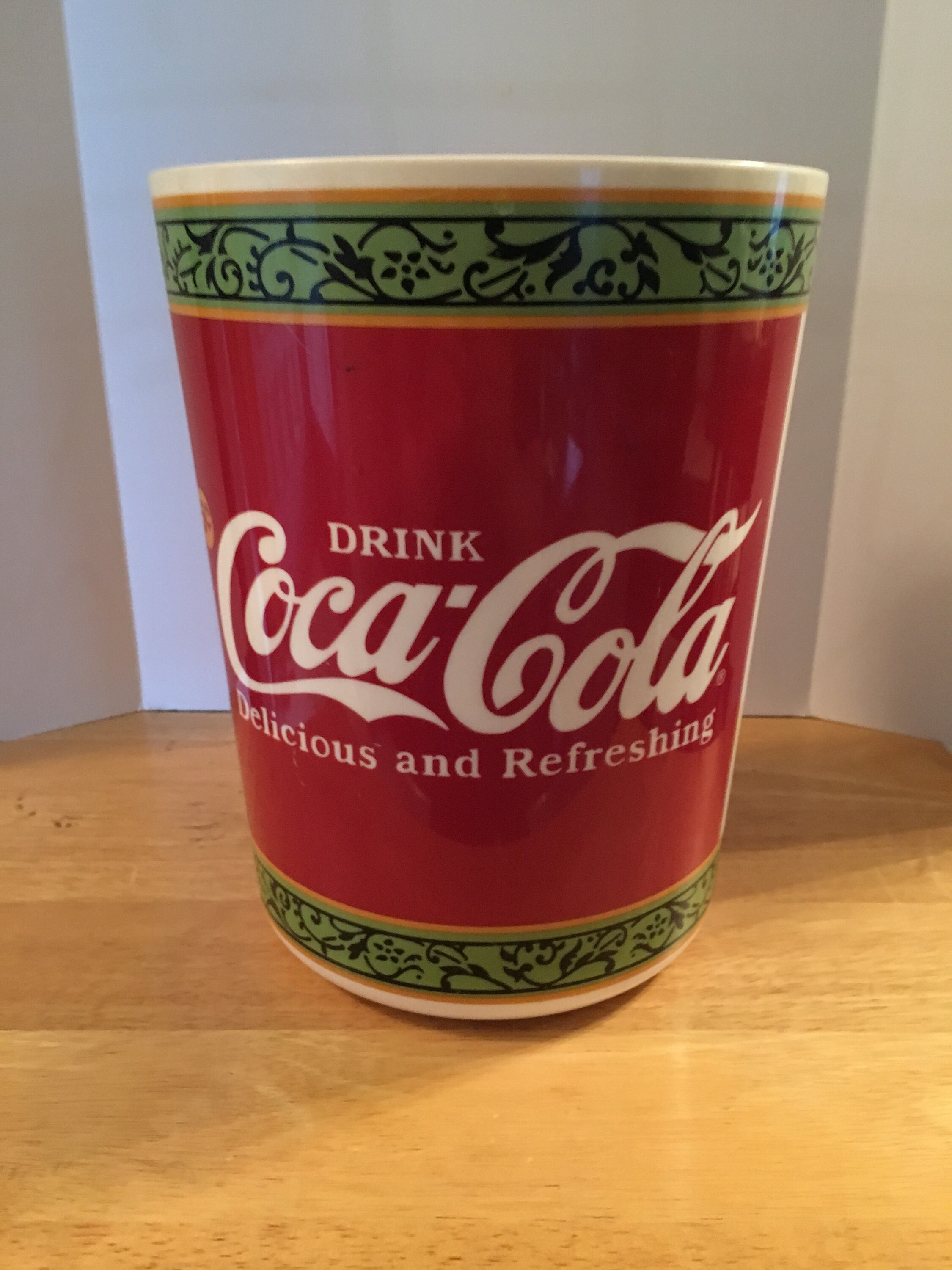 plastic Coke trash can 10' x 8