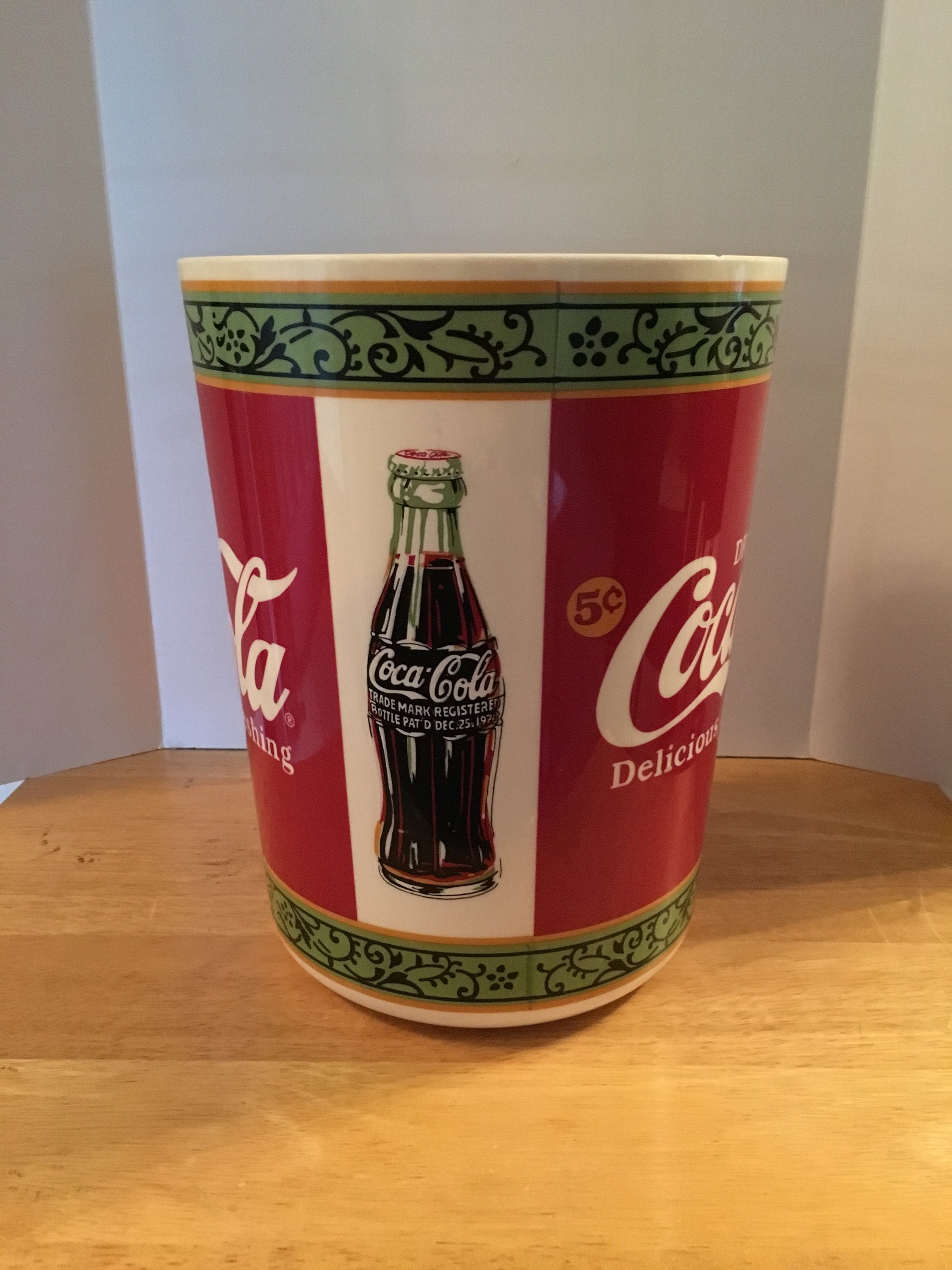 plastic Coke trash can 10' x 8