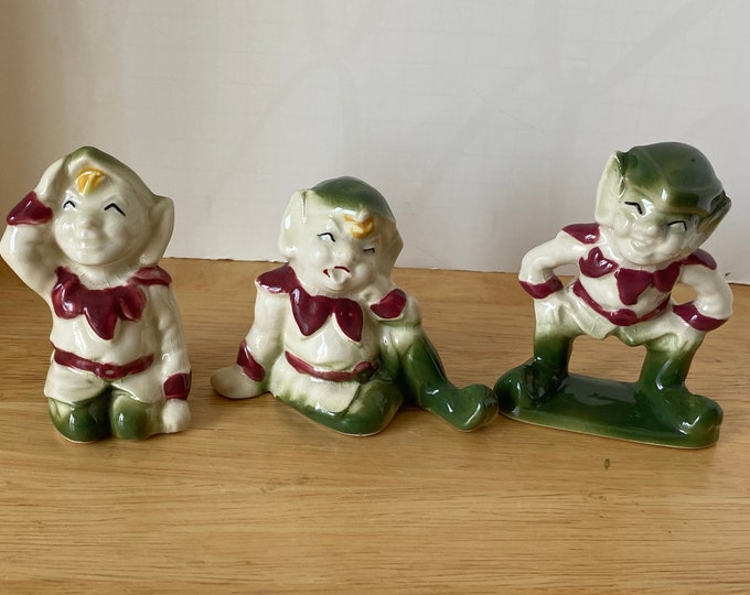 Set of 3 1940s Walker Pottery Pixies Elves by Jack Chipman California ...