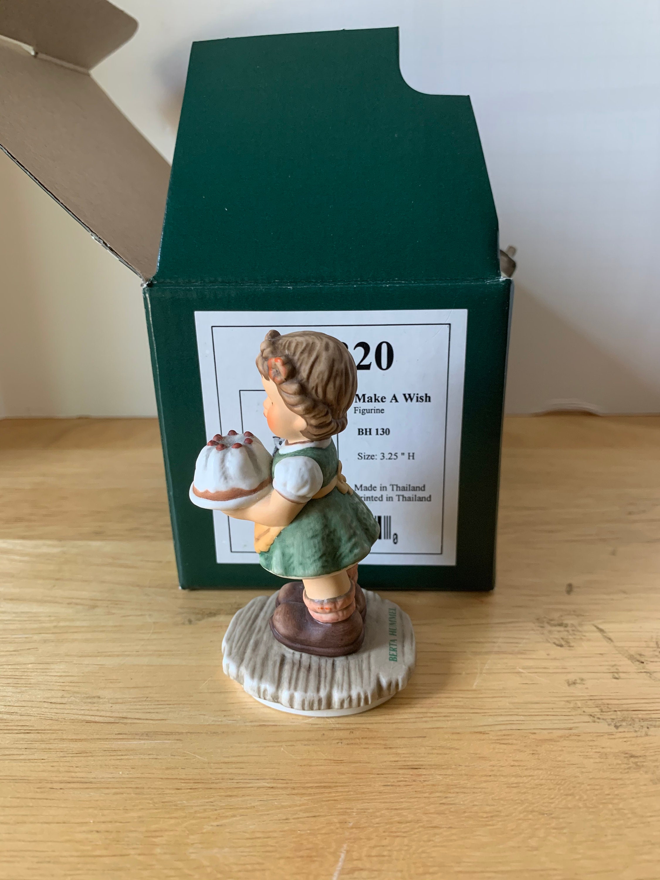 Vintage Berta Hummel 3 1/2 tall Make a Wish# BH 130 in original box