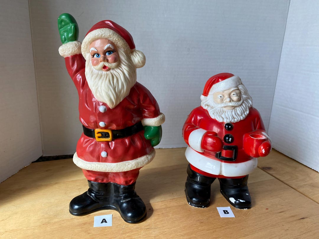 Choice of Rubber Santa or Vintage Royalite Christmas Santa Light Hard ...