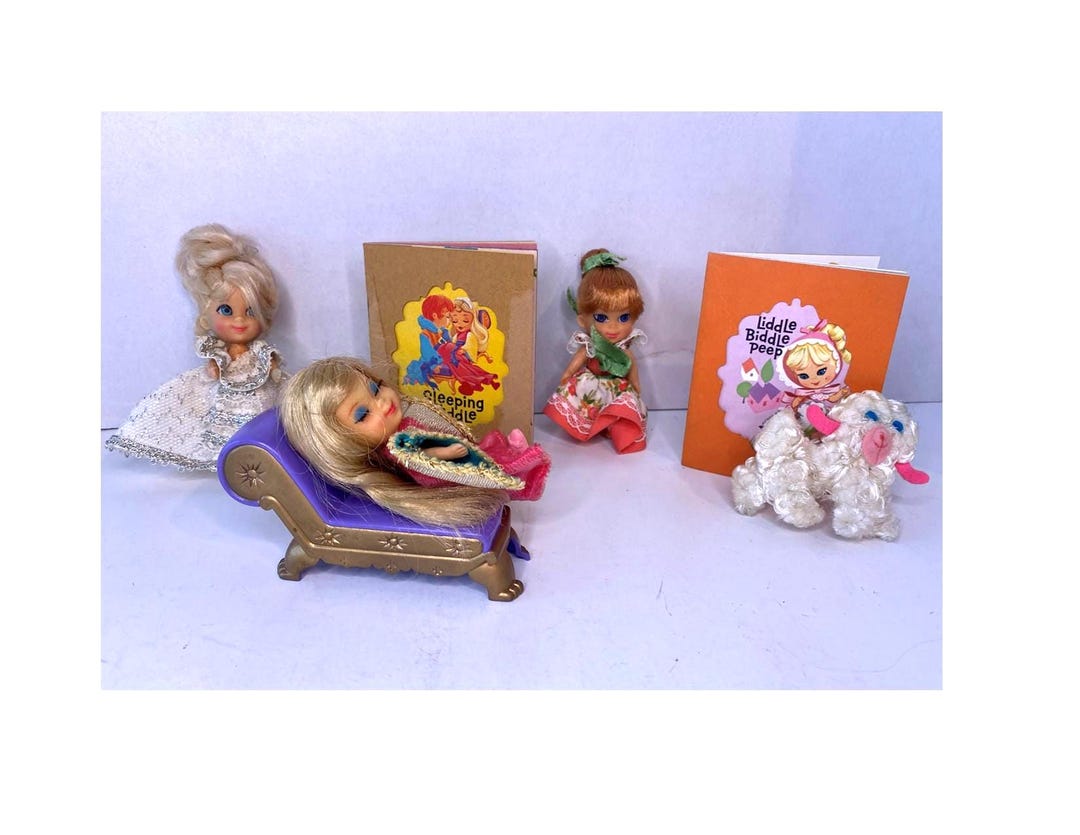 1960s Liddle Kiddle Sleeping Biddle Beauty W/storybook, Middle Muffet ...