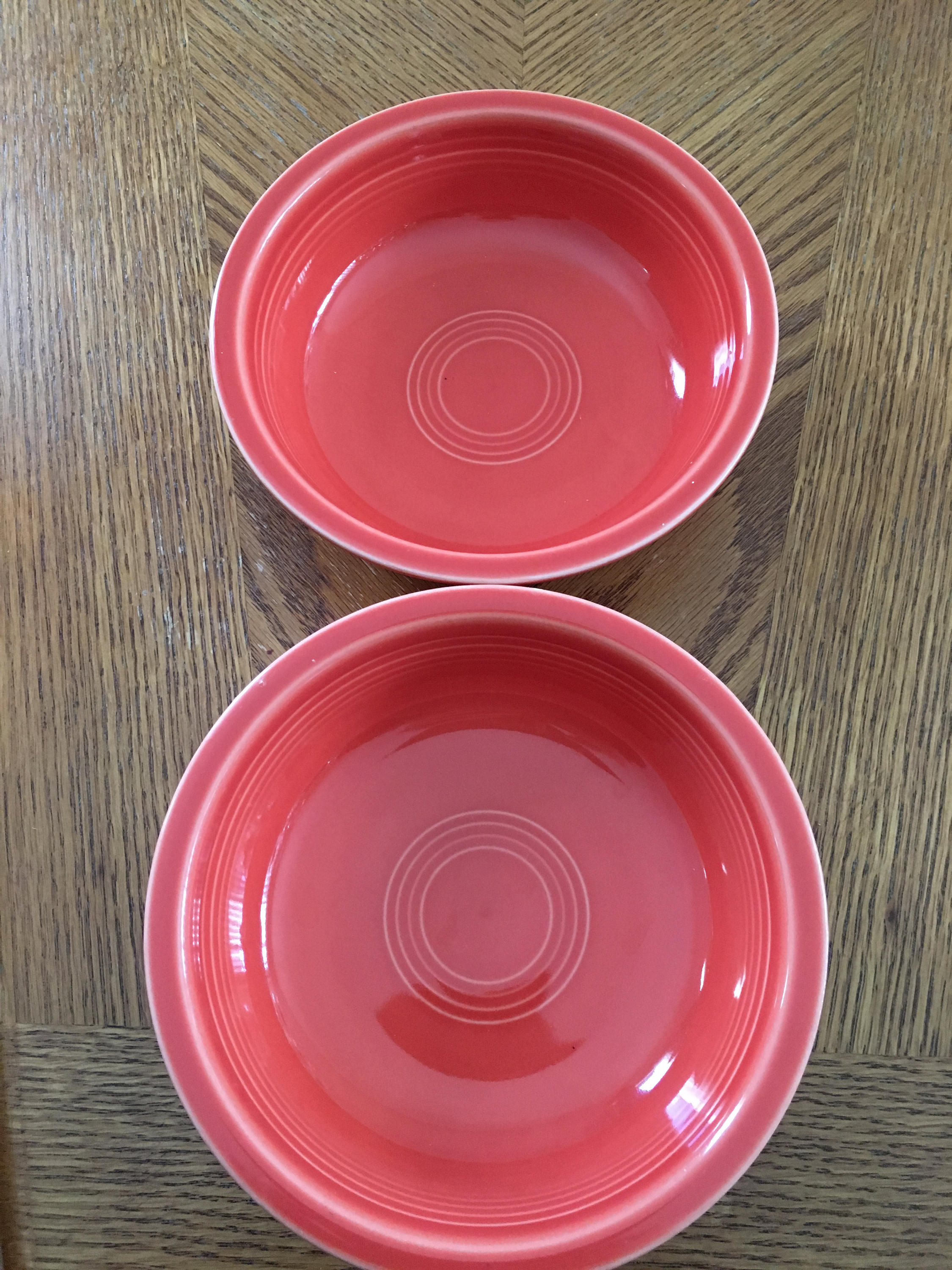 Vintage 1930's Fiestaware red/orange 7 X 2 bowls