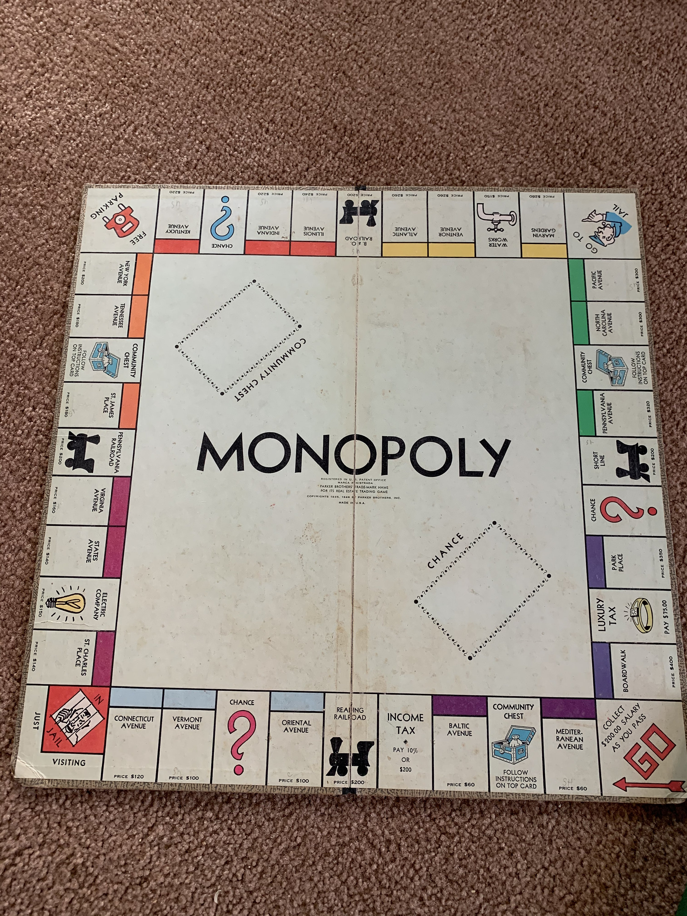 vintage 1946 Monopoly game