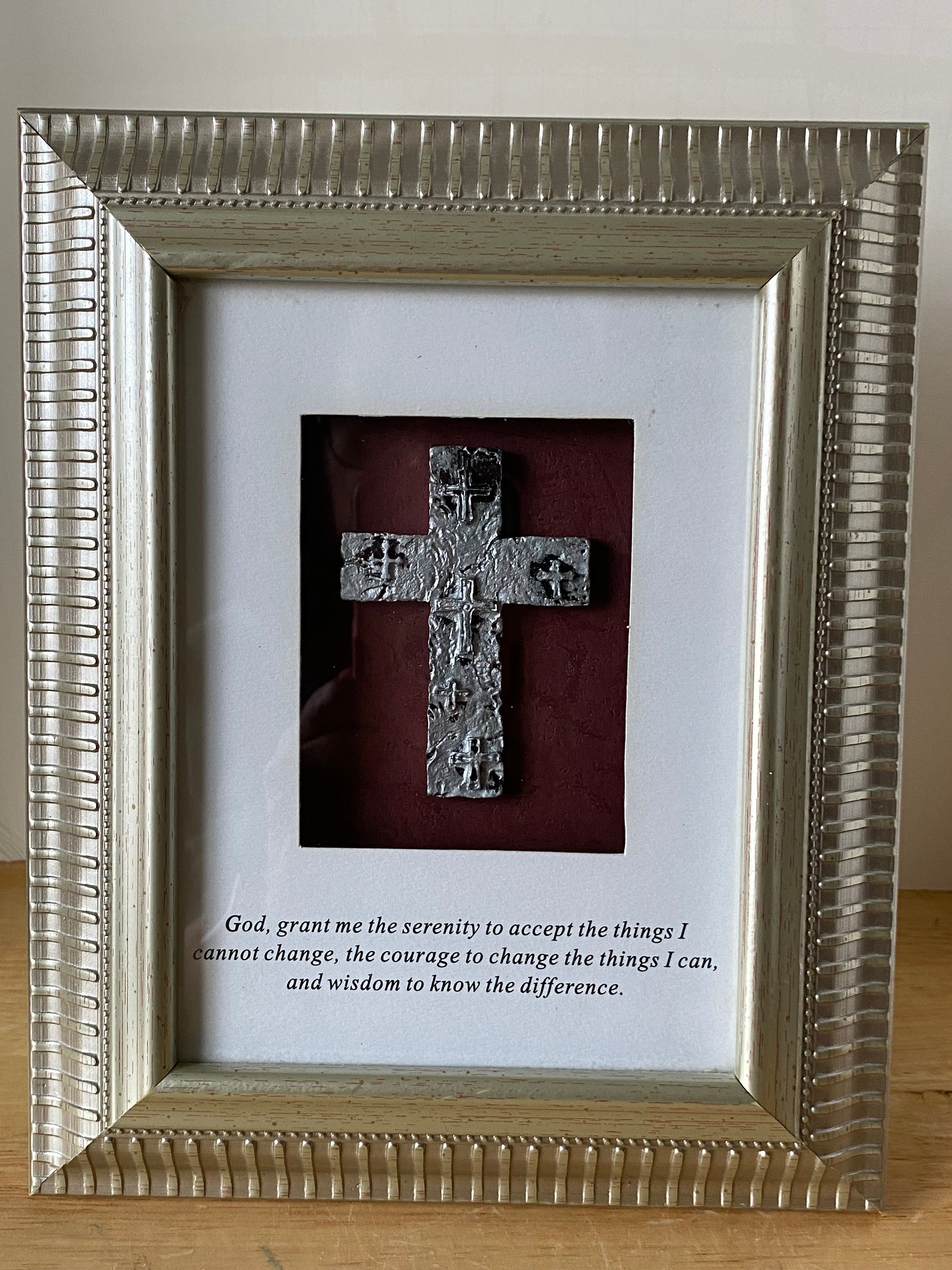 Serenity Prayer Shadow box Frame with Cross and Prayer