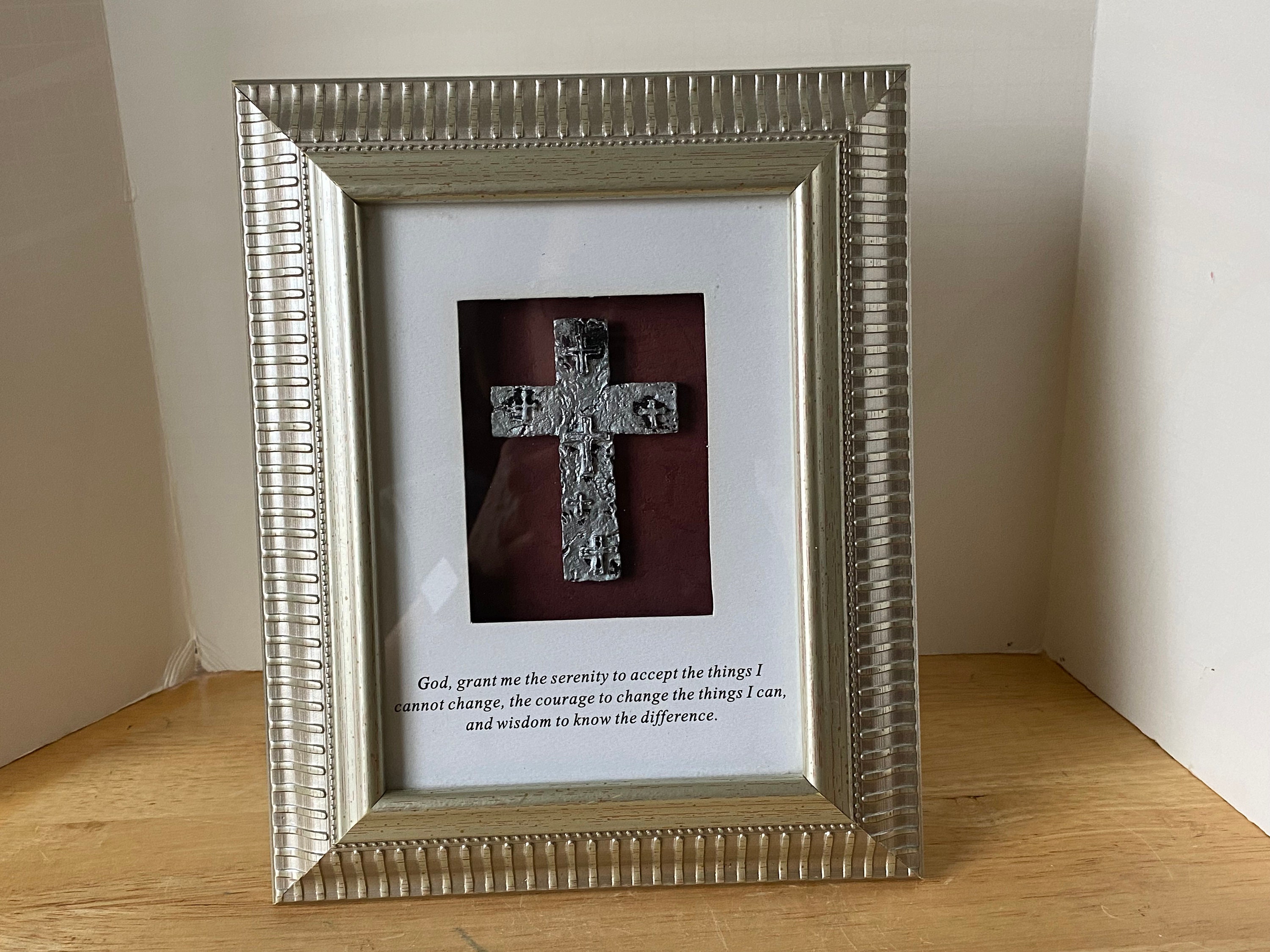 Serenity Prayer Shadow box Frame with Cross and Prayer