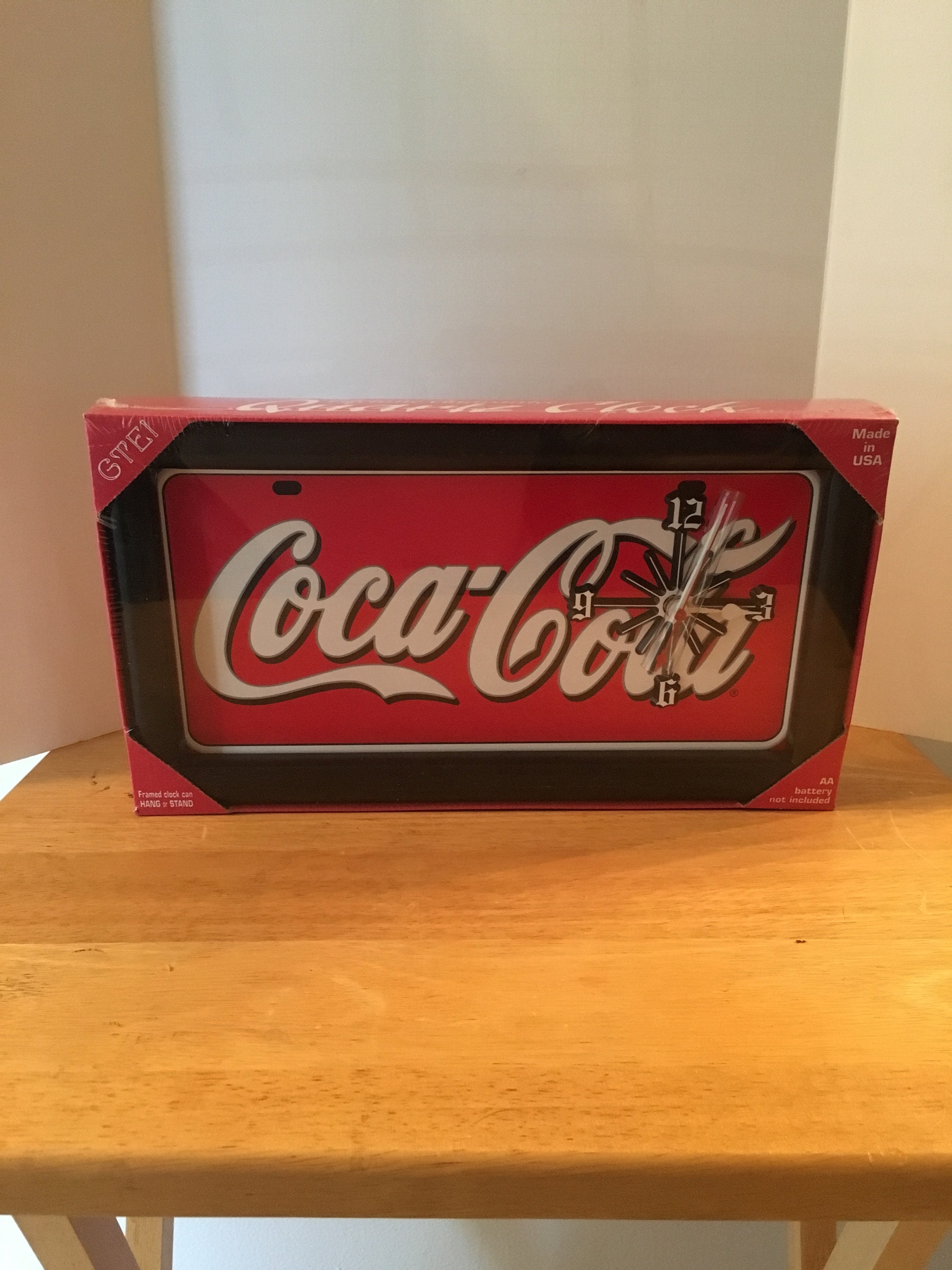 Vintage Coca-Cola framed clock can NOS