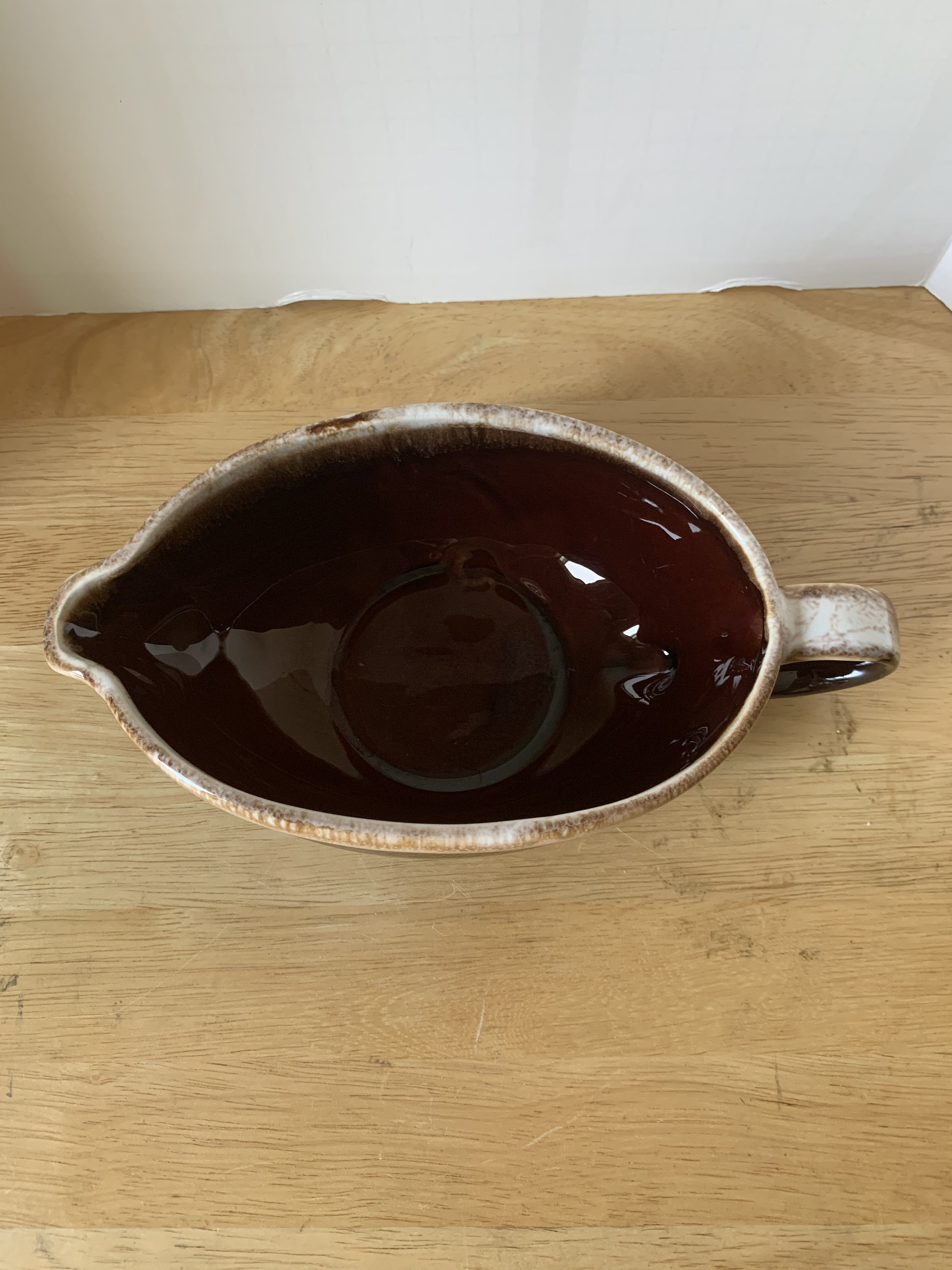 Vintage Mc Coy pottery brown gravy boat