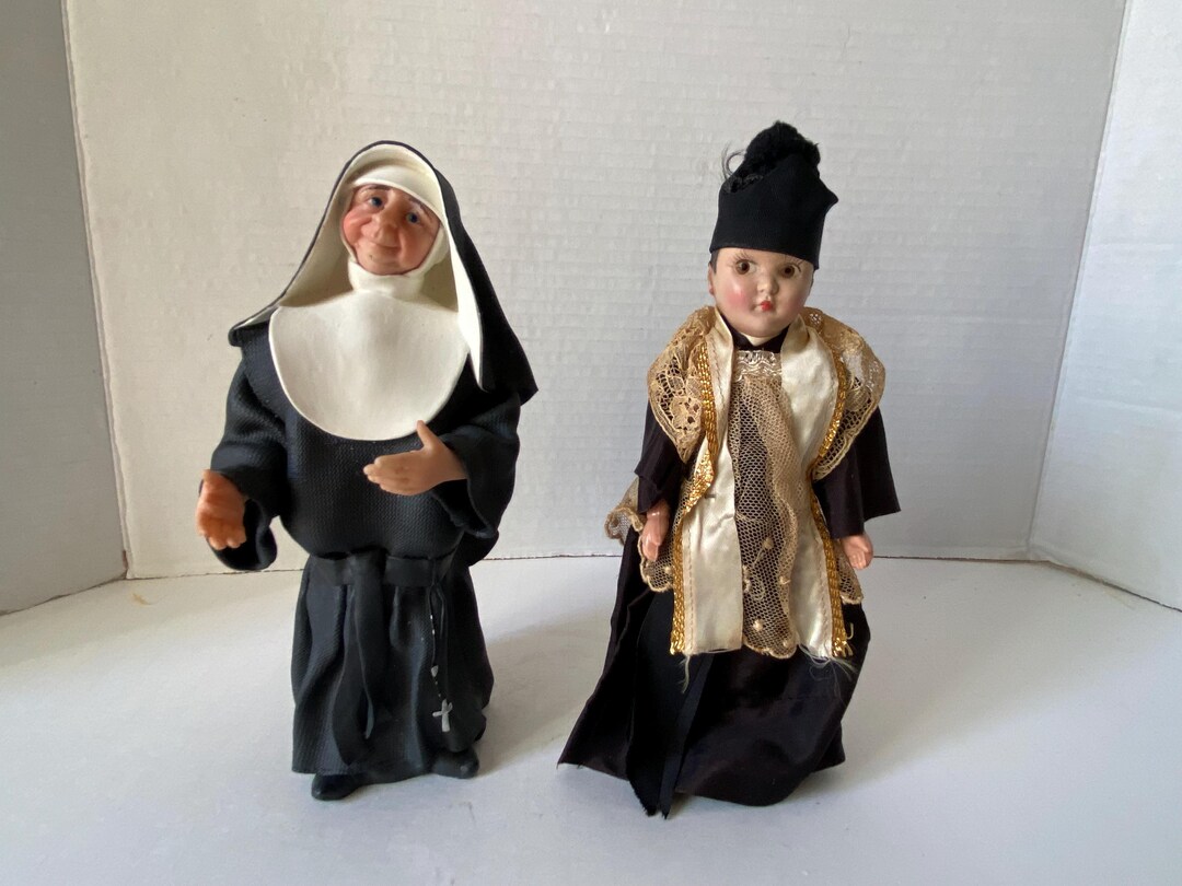 Choice of Vintage Plastic Priest Doll With Black Cassock and Lace ...