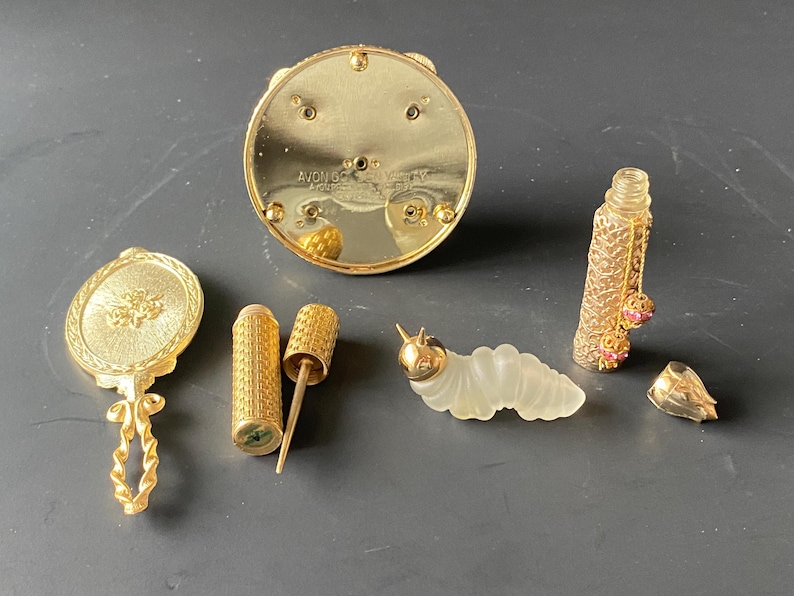 Choice of Vintage Hollywood Goldtone Avon Vanity Set or Lipstick Holder ...