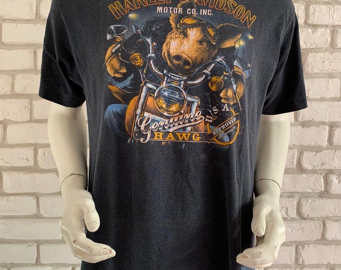 1989 Vintage Harley Davidson Hawg Pig Tshirt - Etsy