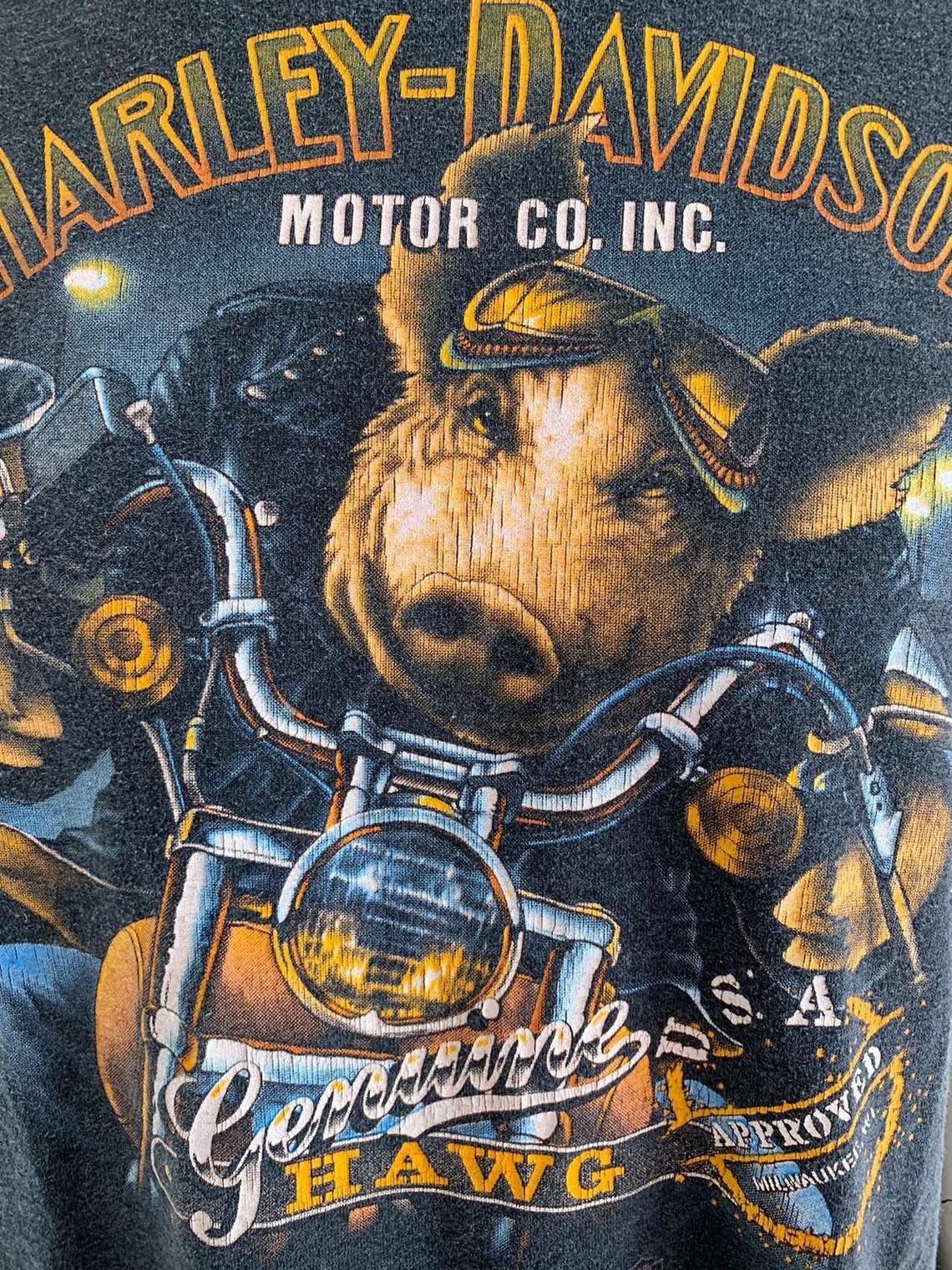 1989 Vintage Harley Davidson Hawg Pig Tshirt - Etsy