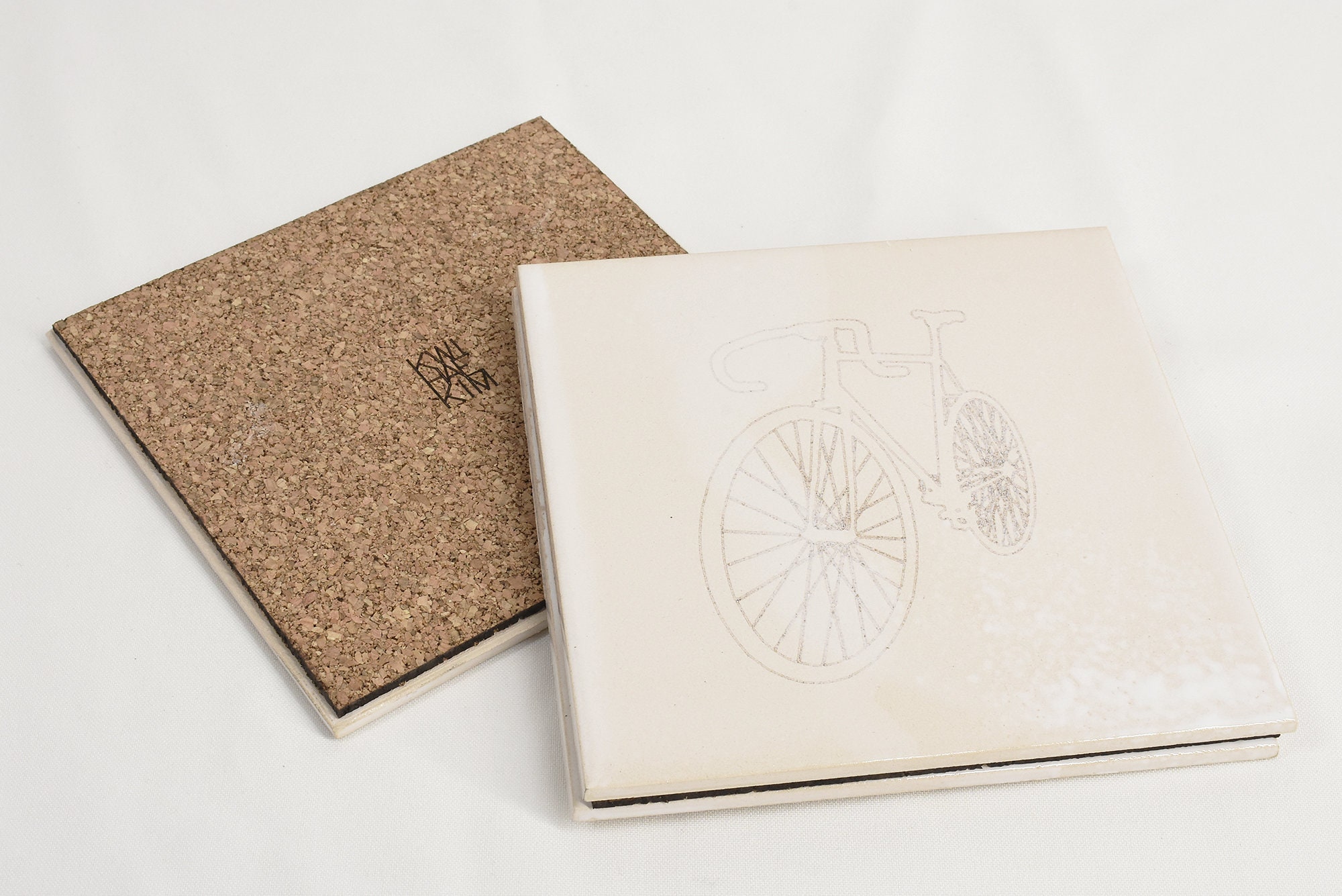 Laser Engraving of Bicycle on Standard Tile, Use as Coaster Decoration ...