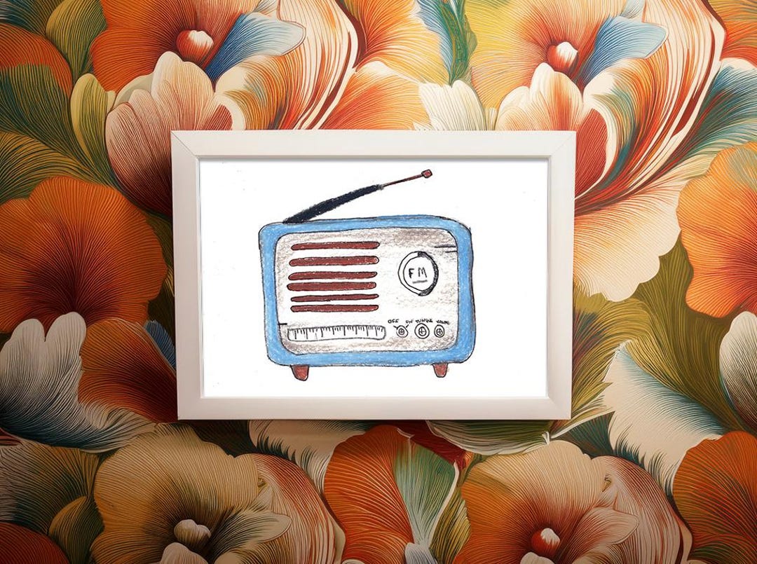 Vintage Radio in Colored Pencil - Etsy