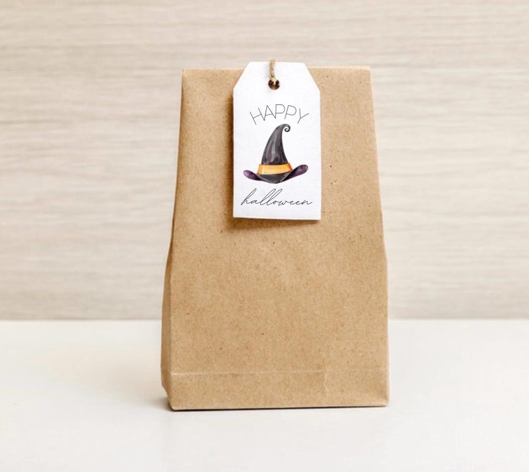 Digital Download Happy Halloween Witch Hat Gift Tag Treat Bag Tag Fall ...