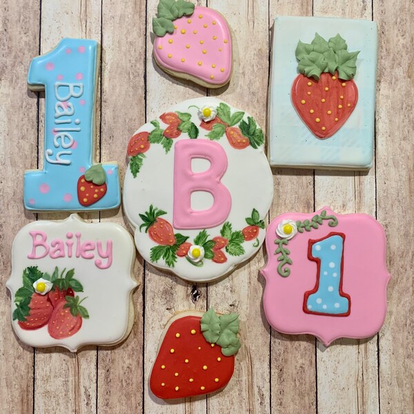 Berry 1st Birthday Cookies - Etsy