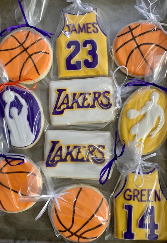 Lakers Basketball Cookies - Etsy
