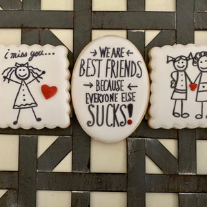 Miss You/best Friend Cookies - Etsy