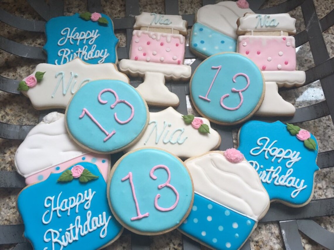 Birthday/teen Cookies - Etsy