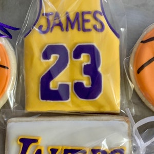Lakers Basketball Cookies - Etsy