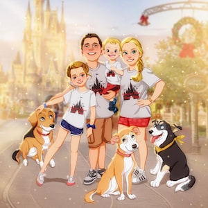 Disney Style | Custom Disney Portrait, Digital Download, Cartoon Style ...