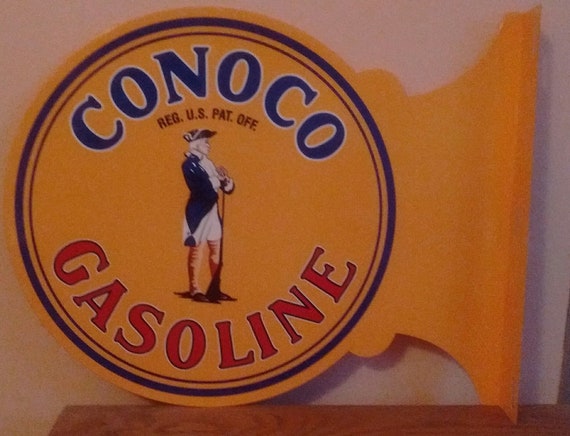 Conoco Flange Double Sided Sign Cabin Home Yard Garage Shop | Etsy