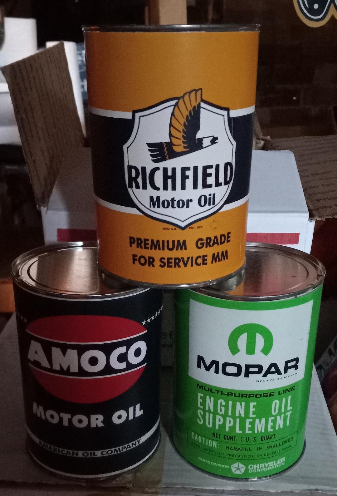 Oil Cans Richfield Amoco Mopar Home Office Garage Decor - Etsy