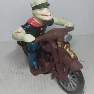 Popeye on Motorcycle Cast Iron Office Gift Home Collectible - Etsy