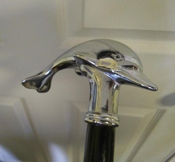 Dolphin Silver Cane Walking Stick Decor Home Office Cane | Etsy