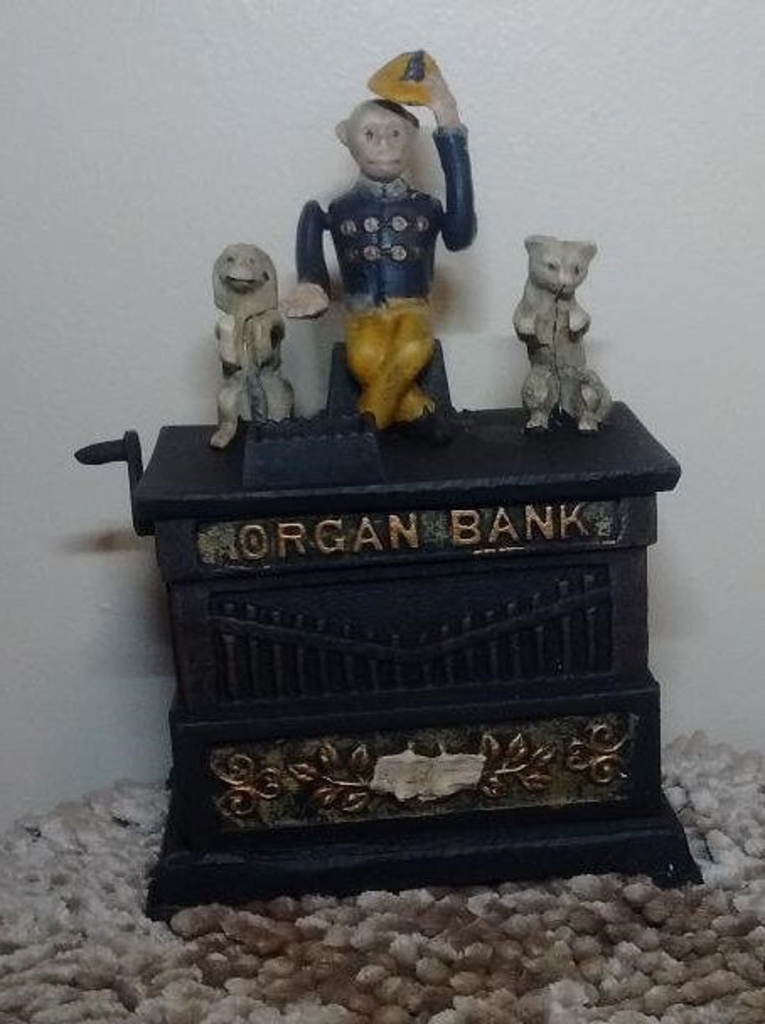 Organ Grinder Monkey Bank Cast Iron Home Office Shop Gift Kitchen - Etsy