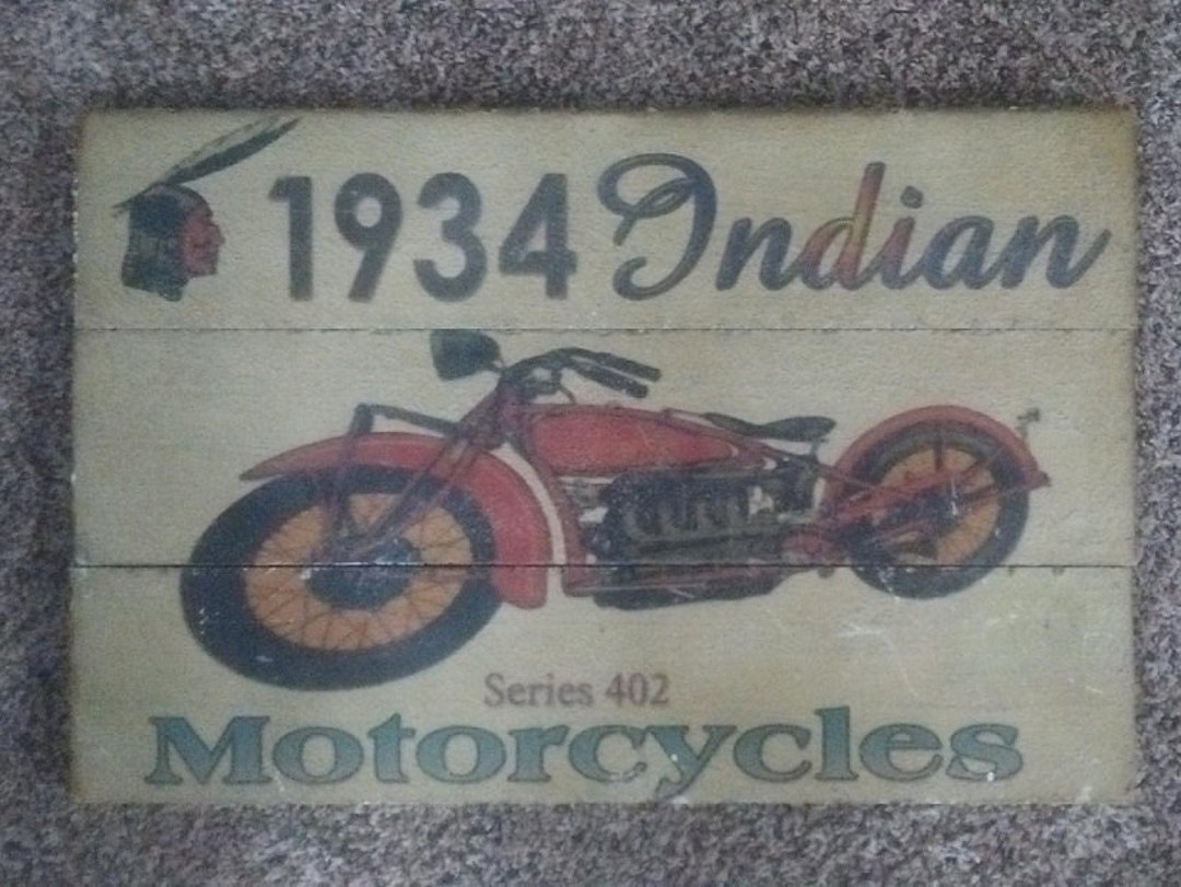 Motorcycle Wood Sign 1934 Office Shop Home Office Gift - Etsy