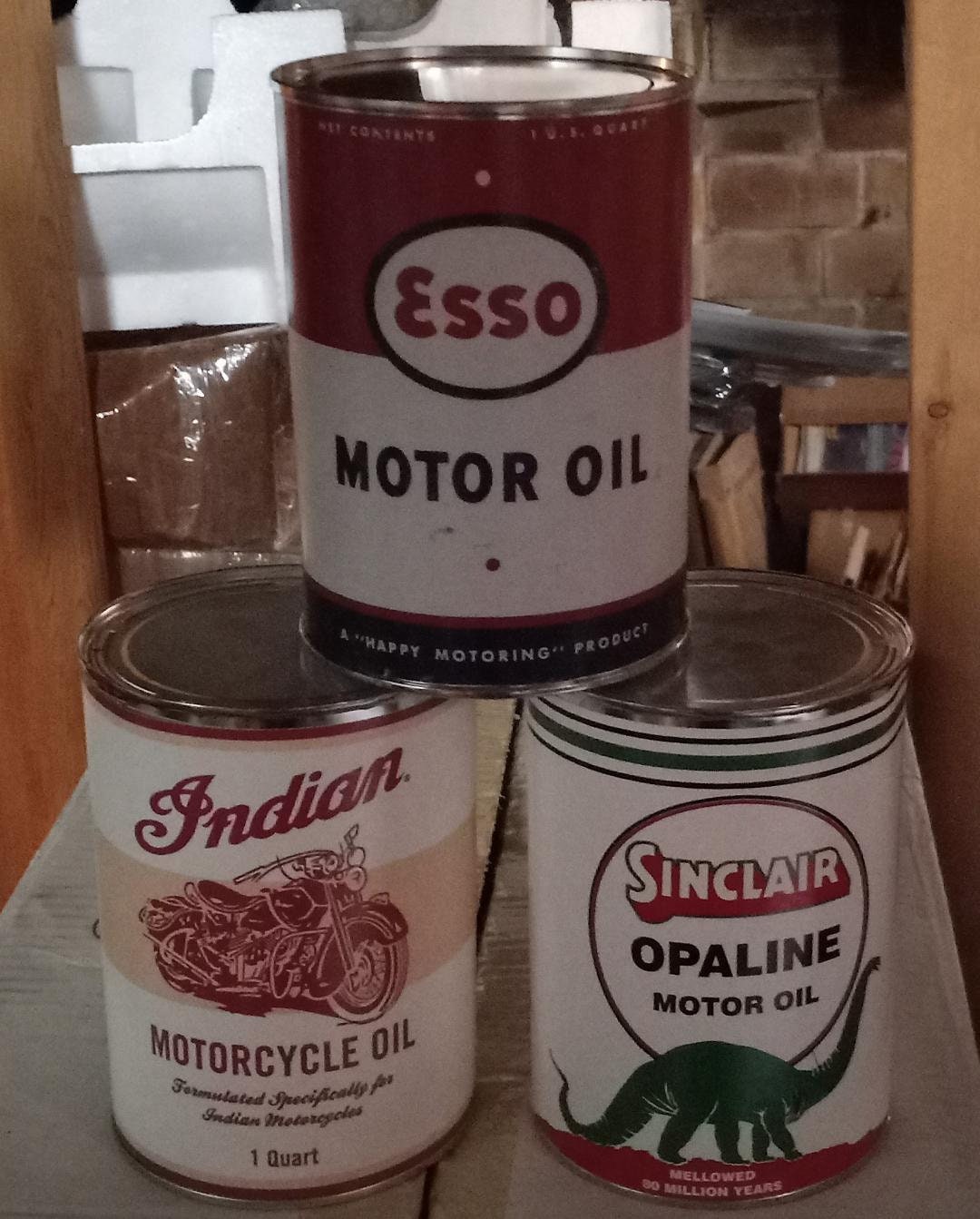 Oil Cans Paper Labels ESSO Indian Sinclair Decor - Etsy