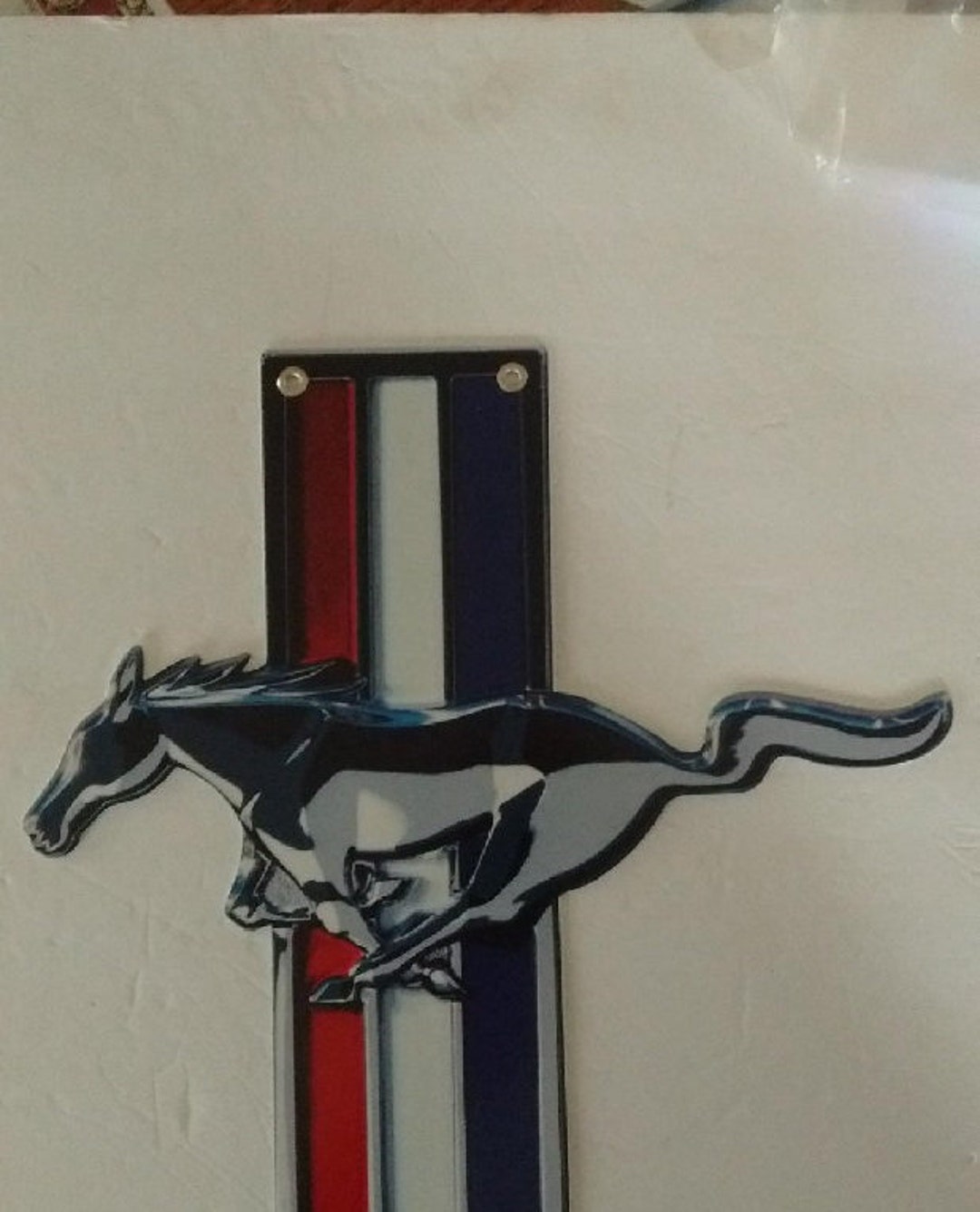 Ford Mustang Badge Heavy Metal Sign Single Sided Gas Station Cabin Home ...