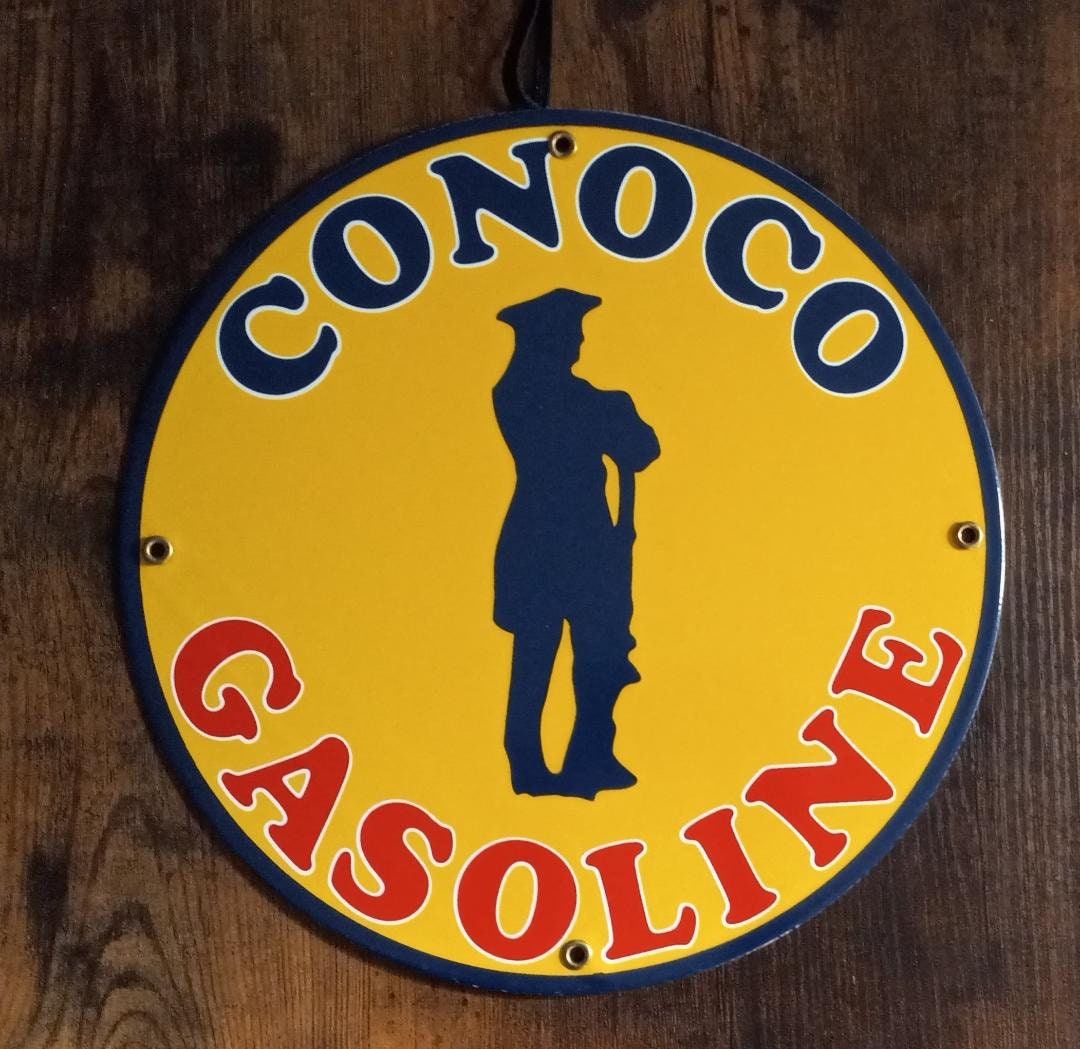 Conoco Gasoline Porcelain Sign Home Office Garage Shop Farm Decor - Etsy
