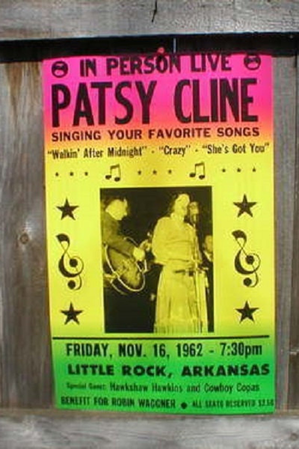 Patsy Cline Concert Poster Heavy Cardstock 14 X 22 - Etsy