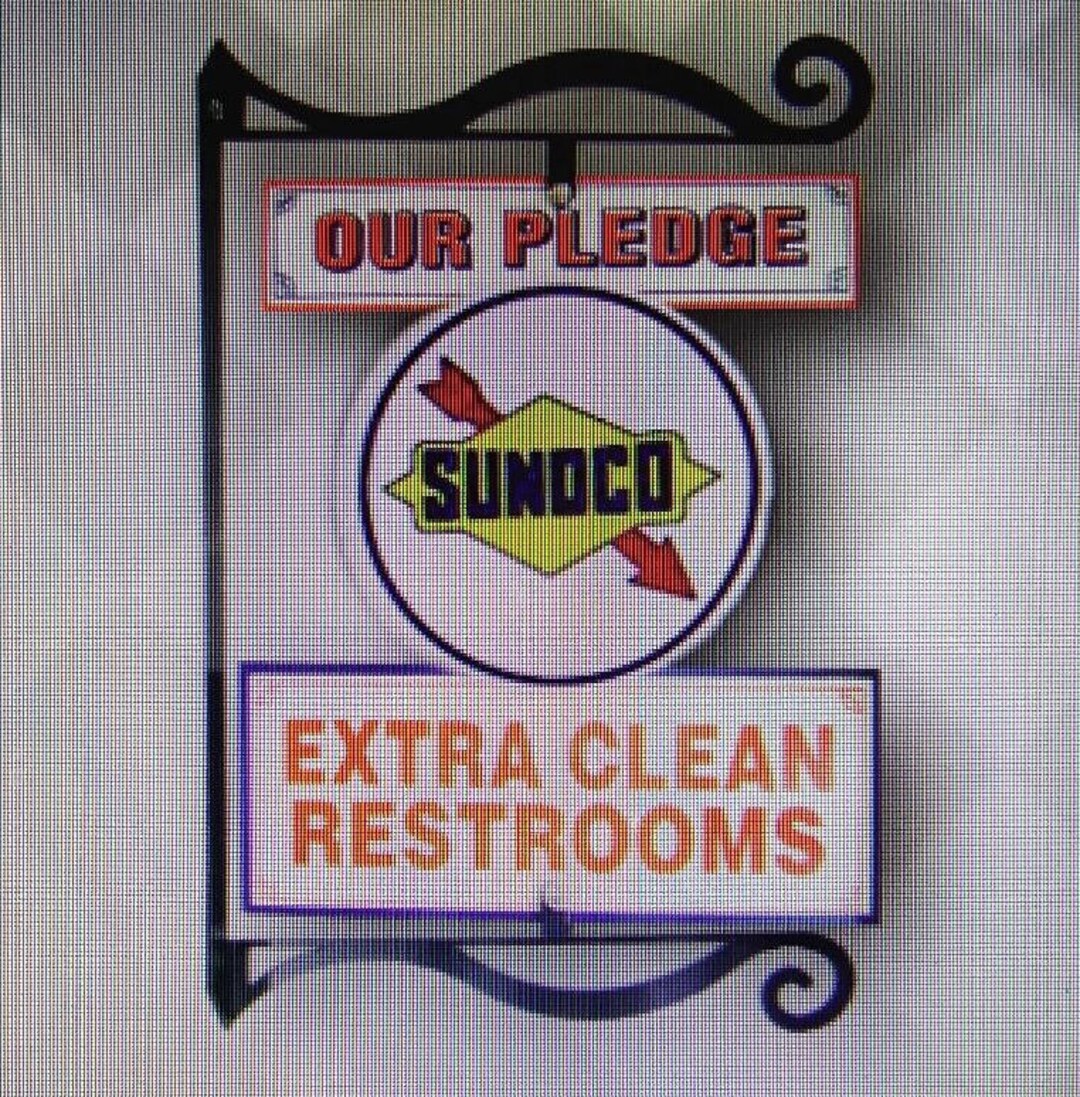 Sunoco Extra Clean Restrooms Double Sided Flange Sign Cabin Home Shop ...