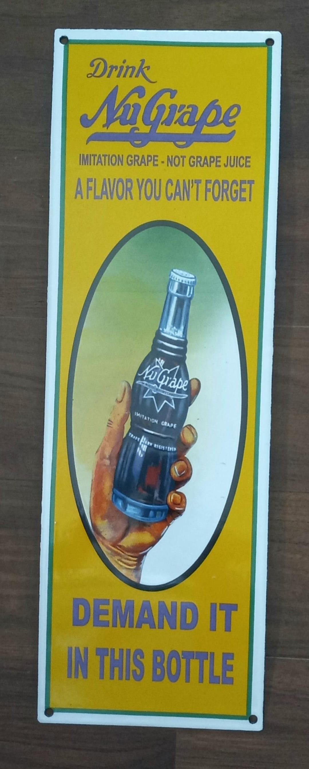 Nugrape Porcelain Sign Soda Pop Beverage Home Office Garage Shop Bar ...