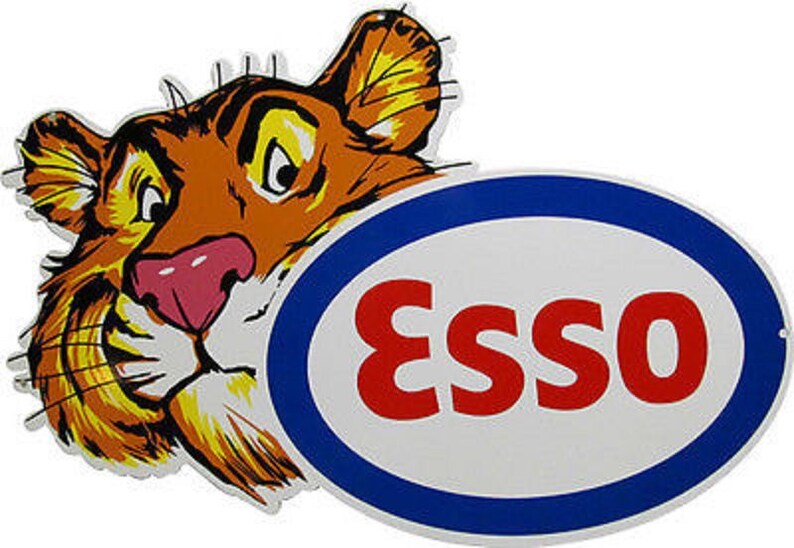 Esso Tiger Thick Heavy Steel Sign 14 x 20 Cabin Home Gas | Etsy